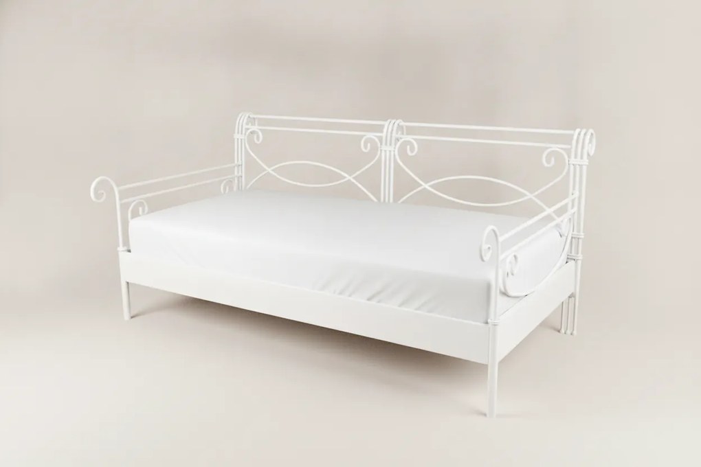 Nábytek ATIKA s.r.o. Kovový otoman BELLA Barevne provedení: bílá, Rozměr: 90 x 200 cm