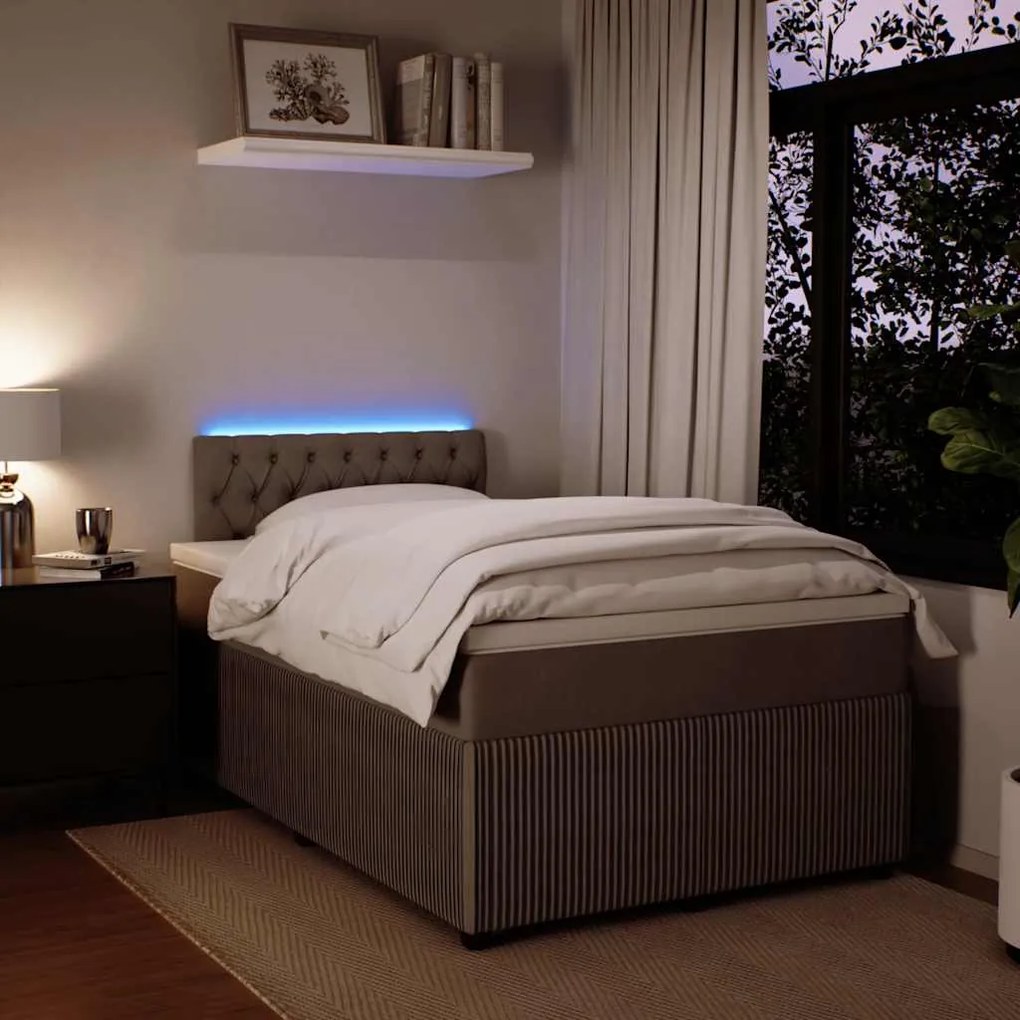 Box spring postel s matrací světle šedá 120 x 200 cm samet 3290016