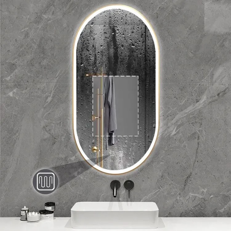 Tutumi Oválné zrcadlo 50x100 cm s vyhříváním a regulovatelným LED osvětlením HOM-02506
