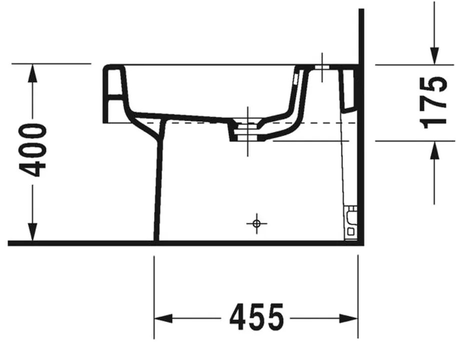 Duravit Vero - stojící bidet, 3 otvory pro baterii propíchnuté, 37x57 cm, bílý 2240100030