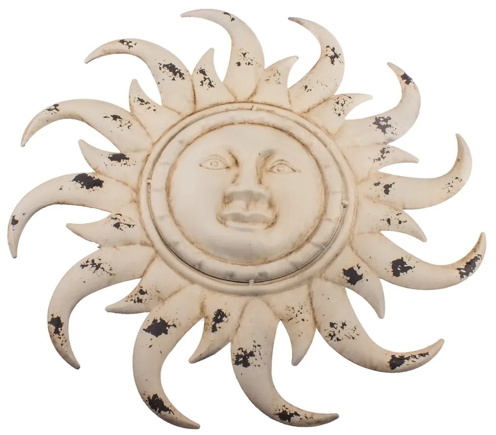 Bílá nástěnná kovová dekorace Dakls Sun
