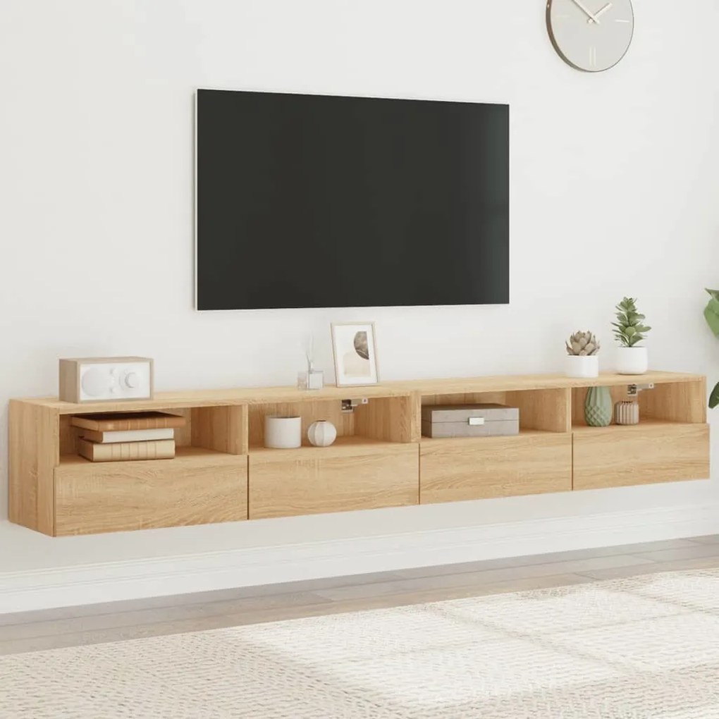 vidaXL Nástěnné TV skříňky 2 ks 100 x 30 x 30 cm kompozit [836893] Barva: kouřový dub