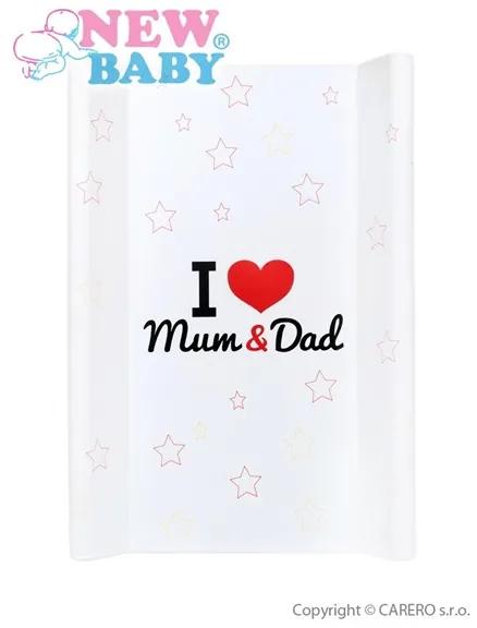 NEW BABY | I love Mum and Dad | Přebalovací podložka New Baby I love Mum and Dad bílá 80x50cm | Bílá |
