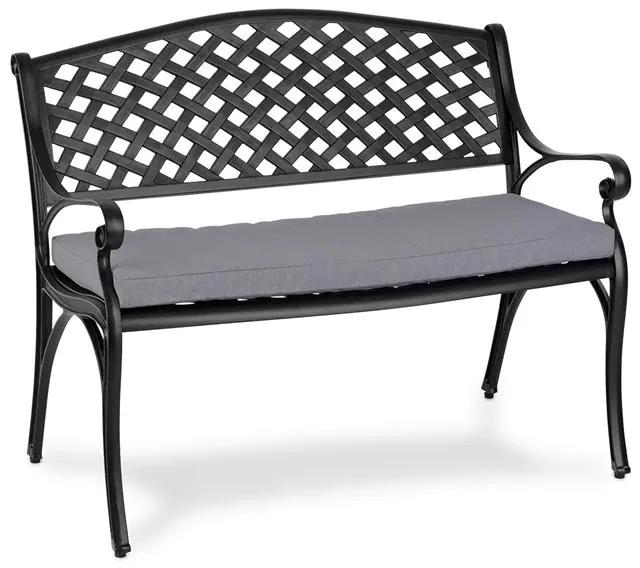 Pozzilli BL, zahradní lavička & podložka na sezení, černo/šedá