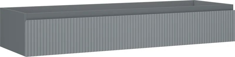 Mexen Rivel, koupelnová skříňka pod umyvadlo 140 cm, 1 zásuvka, drážkovaná, grafitová matná, 91A20-14023-1-BF66