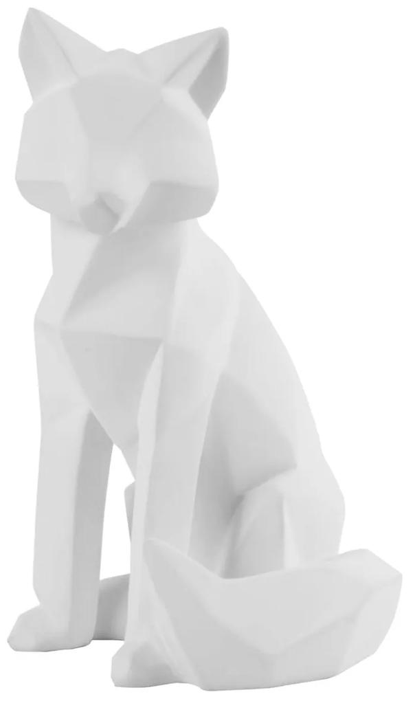 PRESENT TIME Sada 2 ks: Bílá soška Origami Fox velká velká: 16,7 × 15 × 26 cm malá: 10,2 × 8,3 × 15 cm;16,7 × 15 × 26 cm