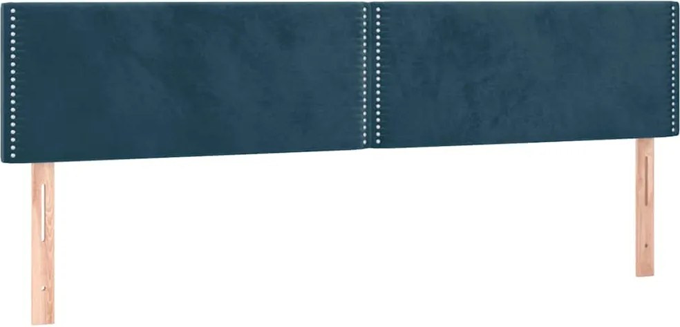Box spring postel s matrací a LED tmavě modrá 200x200 cm samet 3134367
