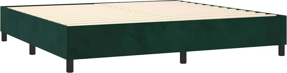 Box spring postel s matrací tmavě zelená 200x200 cm samet 3143166