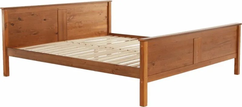 Postel, 160x200, borovicové dřevo v odstínu dub, PROVO NEW Kondela 0000400848