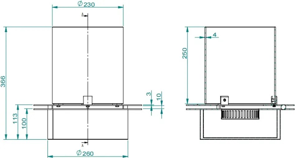 Biokrbový hořák kulatý Divina 3 L - 35 cm