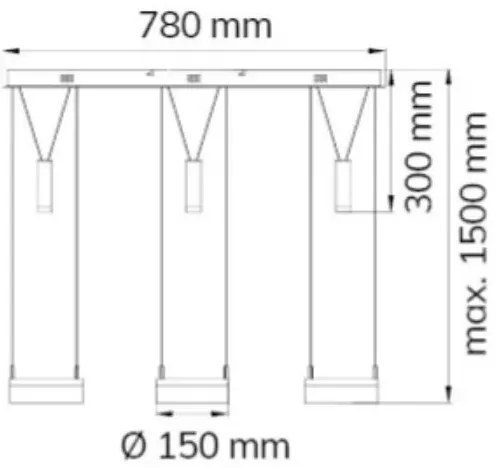 Wofi 7263.06.54.6000 - LED Stmívatelný lustr na lanku 3xLED/7,5W/230V + 3xLED/1W