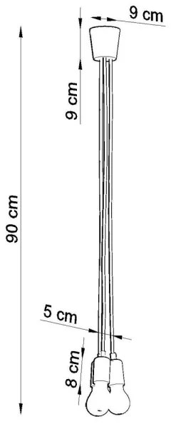 Sollux SL.0570 - Lustr na lanku DIEGO 3xE27/60W/230V