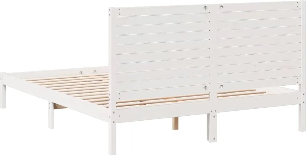 Prodloužený rám postele bez matrace bílý 140 x 210 cm masiv 3309300