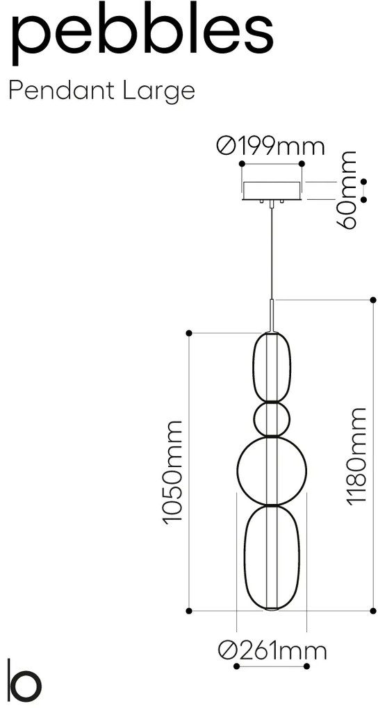Bomma Luxusní LED závěsné svítidlo Pebbles Large s baldachýnem Stmívání, řízení: TRIAC, Konfigurace: Konfigurace 6