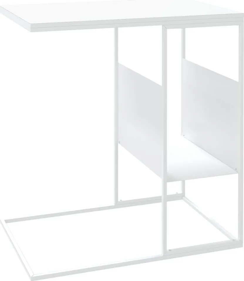 vidaXL Odkládací stolek 55 x 36 x 59,5 cm kompozitní dřevo [343107] Barva: Bílá