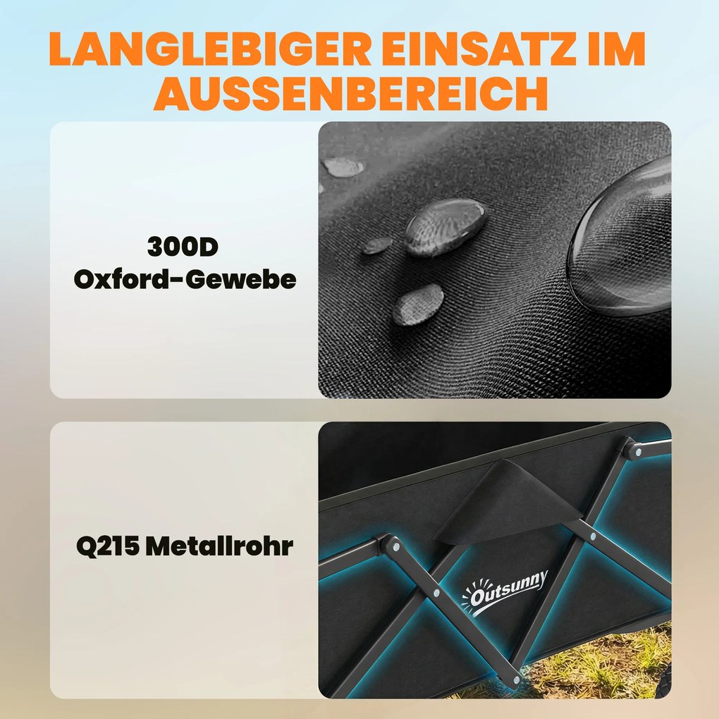 Skládací ruční vozík Zahradní vozík Přepravní vozík s rukojetí Nastavitelná výška rukojeti Držák na pohár Černá barva