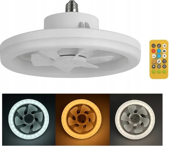 Stropní Ventilátor Větrák S Led Lampou stmívání E27 Regulovatelný