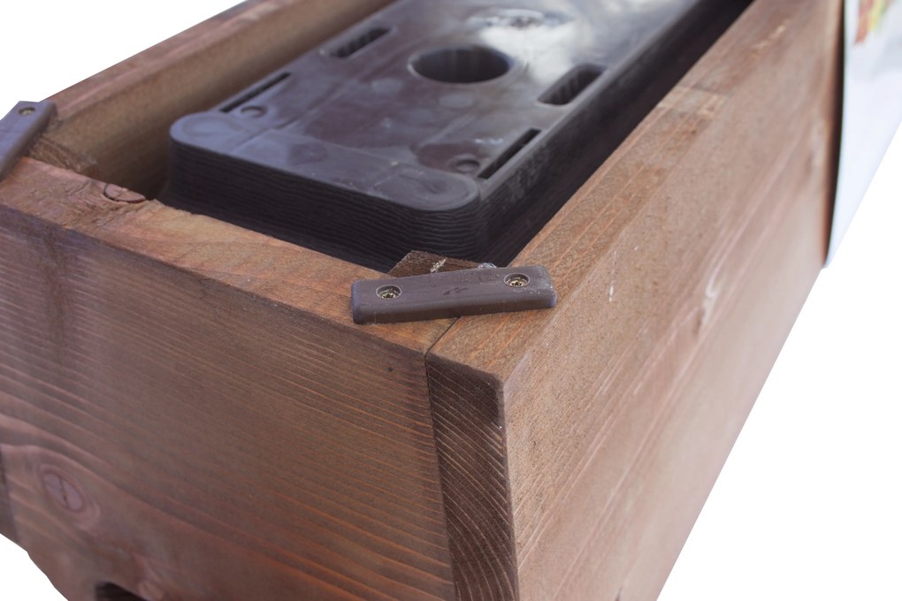 Dřevěný truhlík rovný 63x21x18 cm