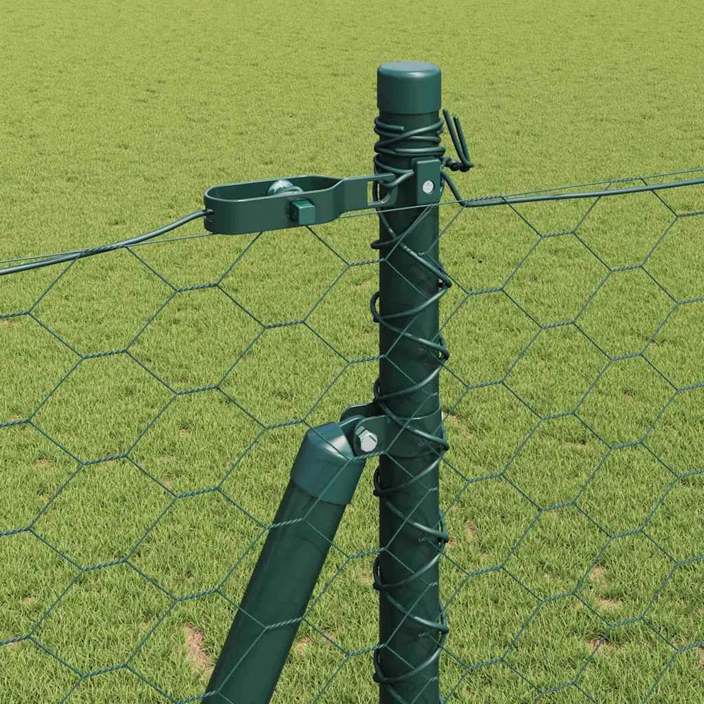 Hexagonální plot s betonovým základem 100 x 1,4 m Zelená 3353598