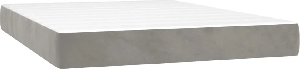 Box spring postel s matrací světle šedá 140x200 cm samet 3137905
