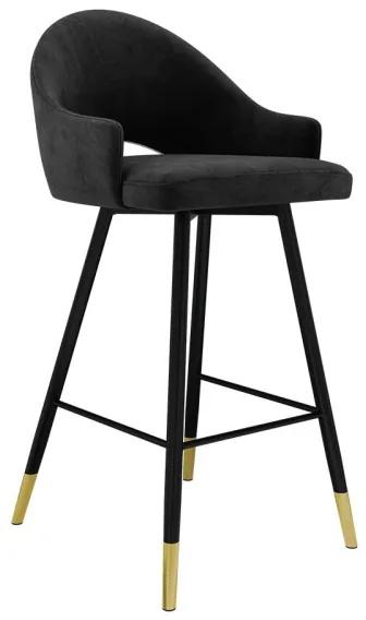 Barová židle Dazja, Potah: Magic Velvet 2209, Barvy nožiček: černá / černá + zlatá