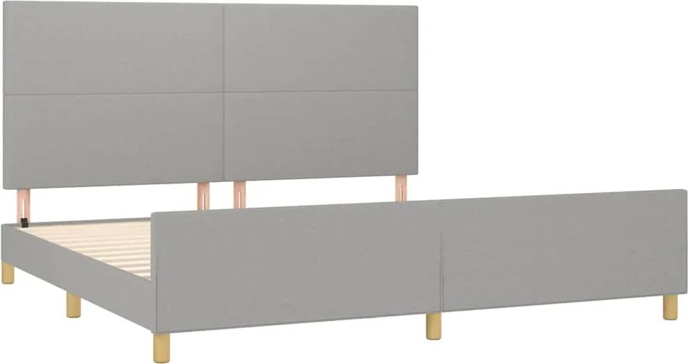 Rám postele bez matrace světle šedý 200 x 200 cm textil 3124919