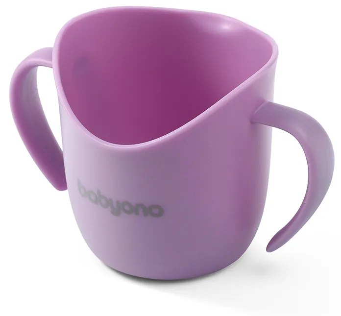 BABYONO Hrnek ergonomický s oušky 120 ml fialový 6m+