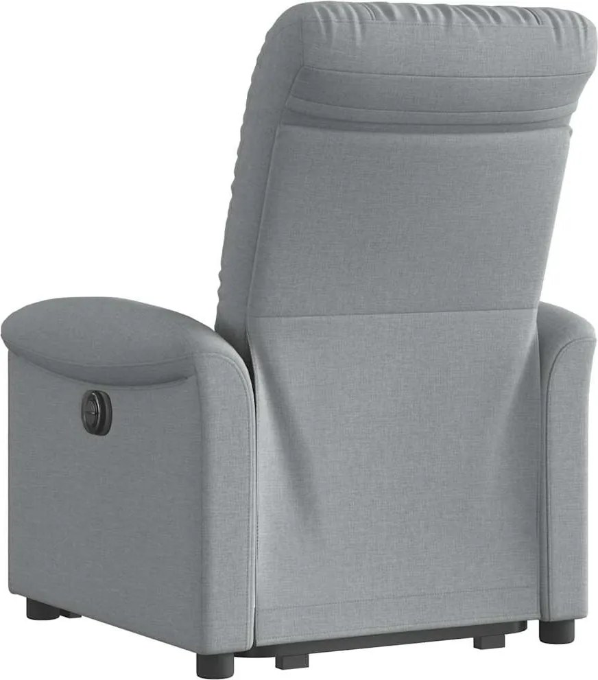 Elektrické zvedací polohovací křeslo světle šedé textil 3303274