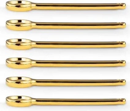 vtwonen Gold sada 6 malých porcelánových lžíček - zlaté (Elegantní zlaté porcelánové lžíčky)