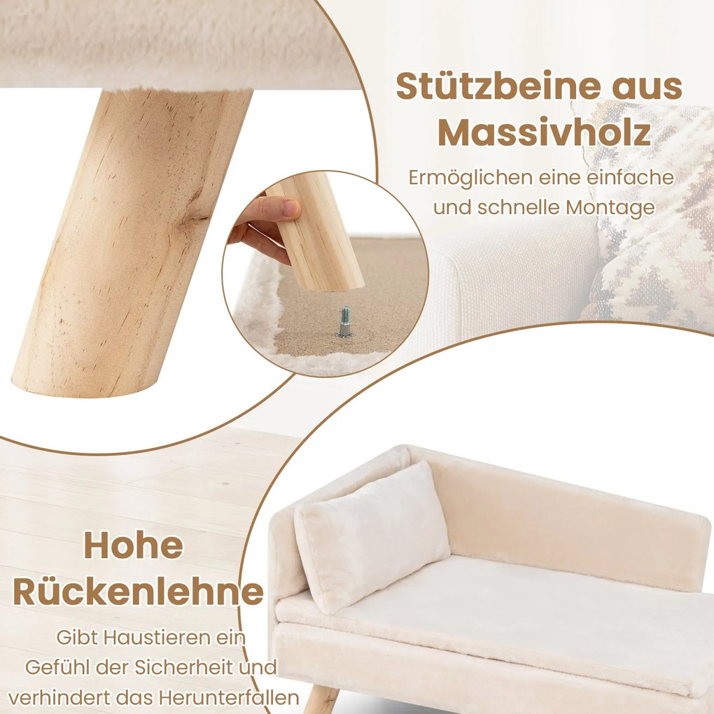 Costway Zvýšená pohovka pro psy pro střední a malé psy Štěňata Kočky a koťata