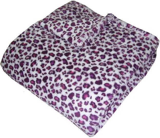 Super soft deka Safari Gepard fialový 150/100