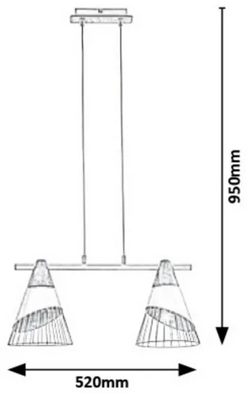 Rabalux 5666 - Lustr na lanku ISAAC 2xE27/60W/230V písková/bílá
