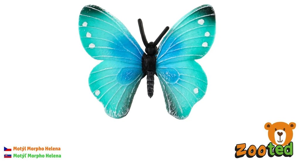Motýl tropický Morpho Helena zooted plast 7cm
