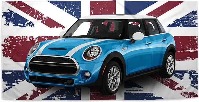 Sablio Ručník Mini sedan Britská vlajka - 70x140 cm