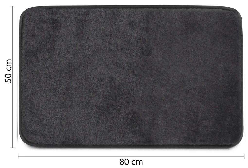 Gedy Gedy, FUZZY koupelnová předložka, 50x80cm, 100% polyester, protiskluz, černá, 96FY508014