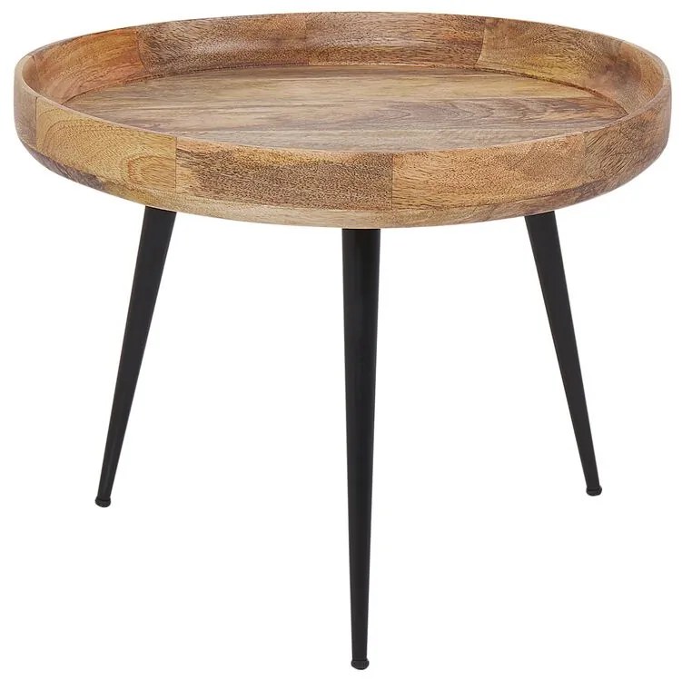 Konferenční stolek světlé dřevo s černou EDNA Beliani