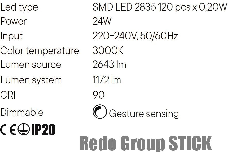 Nepřímé nástěnné LED osvětlení Redo 01-2790