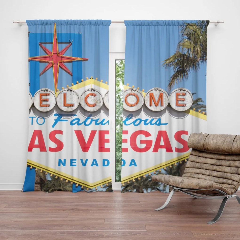 Sablio Závěs Welcome to Las Vegas: 2ks 140x250cm