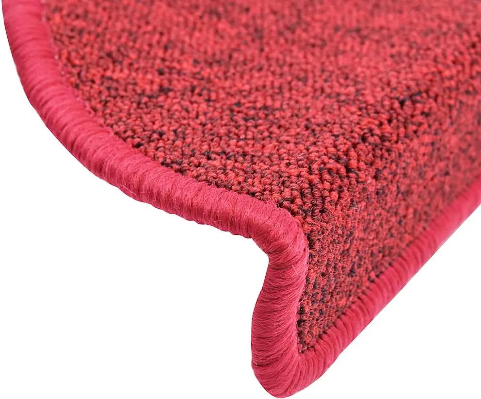Schodové rohože 30 ks 56 x 17 x 3 cm červené půlkulaté 3365738
