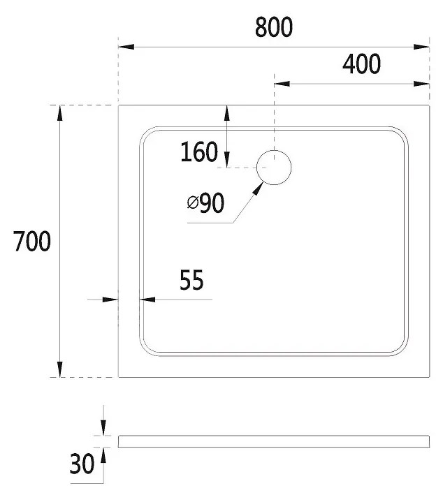 Olsen Spa Venets sprchová vanička 120 x 70 x 3 cm bílá VANKOBD7012