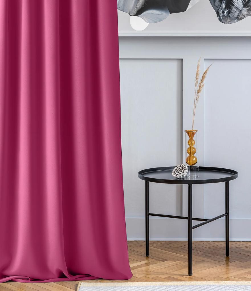 Room99 Hotový závěs na kroužcích AURA Barva: Tmavě růžová/Zlatá, Velikost: 140 x 260 cm