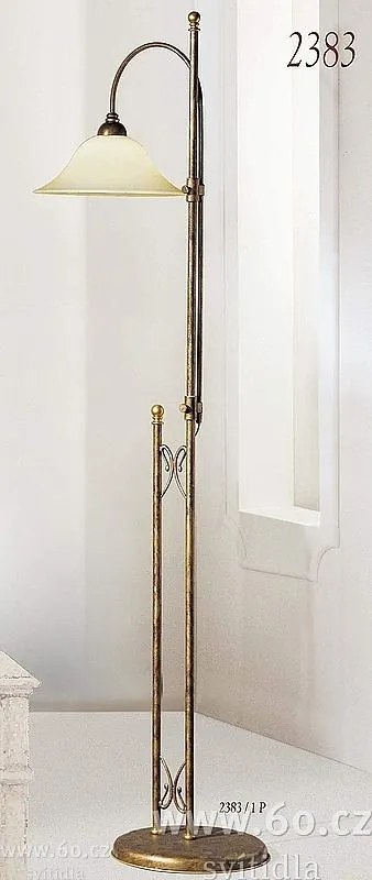 Via Dese 2383/1P stojací lampa, 1x100W, antická mosaz/zlatá, 165-190cm
