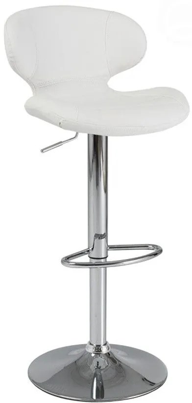 Deflee Barová židle C-140 bílá BRZ-C-140chróm, ekokůže, kov  45x86-107x34 cm
