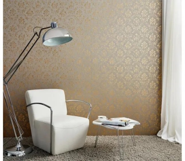 A.S. Création | 30662-5 tapety na zeď Metallic Silk | 0,53 x 10,05 m | šedá,  zlatá