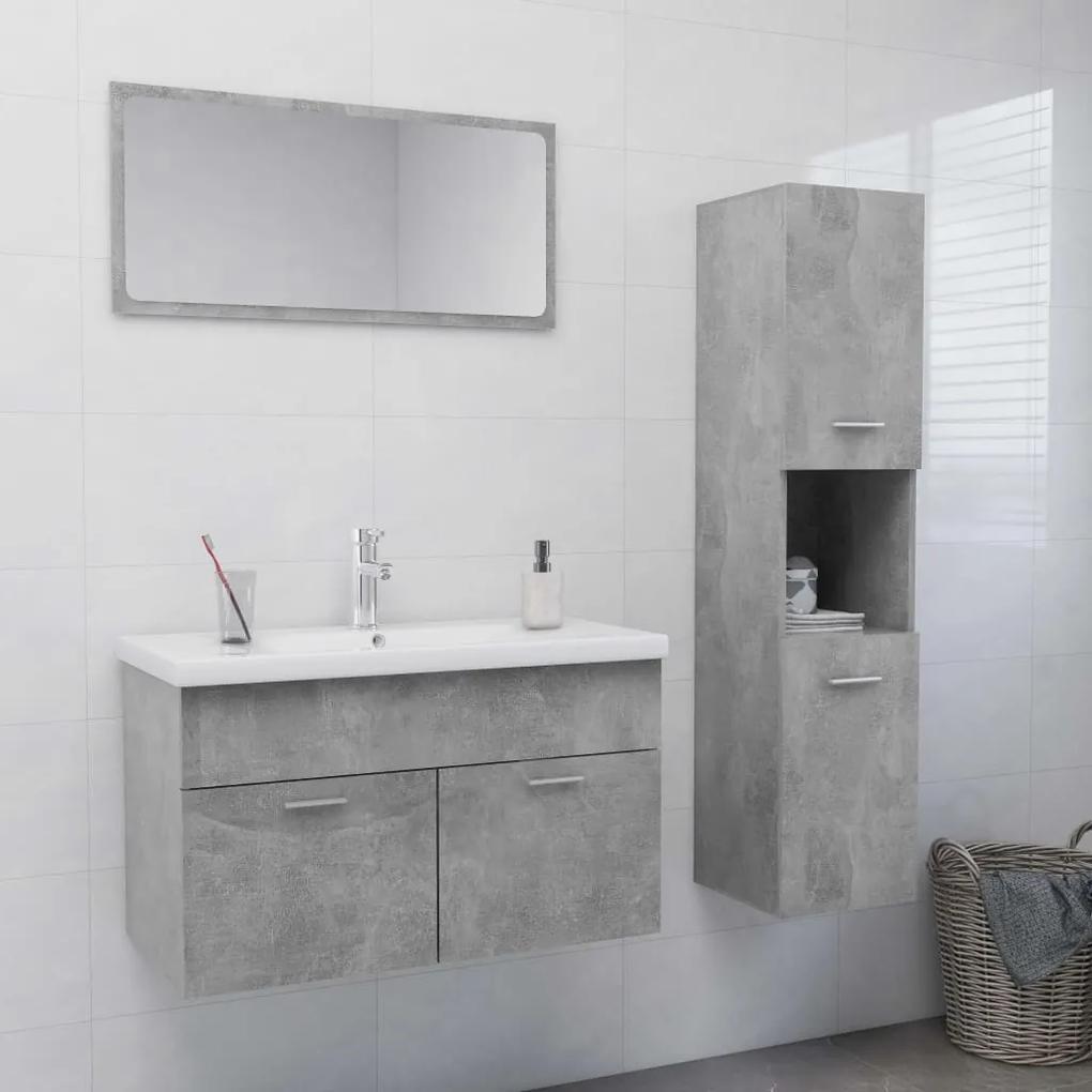 3071148 vidaXL Set koupelnového nábytku betonově šedý dřevotříska