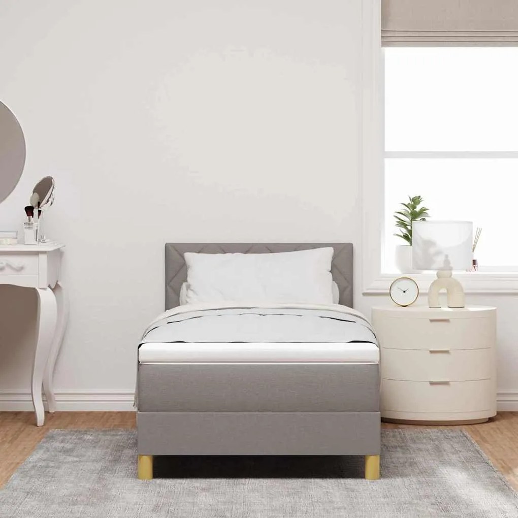 Postel s boxspringem s polštářem Taupe 90 x 190 cm textil 3338962
