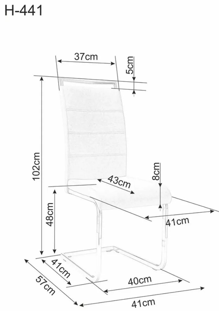 Čalouněná jídelní židle H-441 eko kůže černá/stříbrná