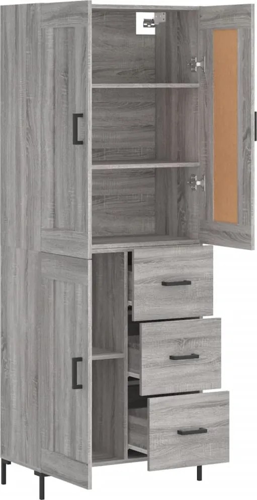 Skříň highboard šedá sonoma 69,5 x 34 x 180 cm kompozitní dřevo 3200007