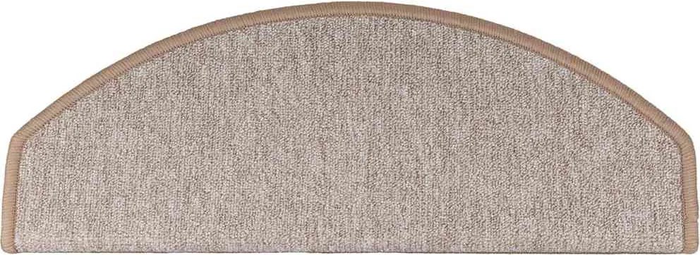 Schodové rohože 10 ks 65 x 24 x 4 cm světle hnědé, půlkulaté, velké 149755