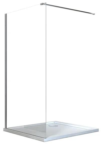 Besco Sprchový kout Walk-In AVEO 90 (100, 110, 120, 130, 140), výška 195 cm Rozměry (cm): šířka: 130, Barva profilů a typ výplně: profily: chrom, výplň: transparent
